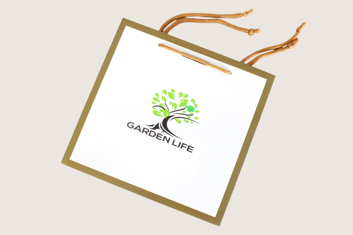 Custom Printed Matt Laminated Gift Bags with Ribbon | Gold | Small - 2 ...